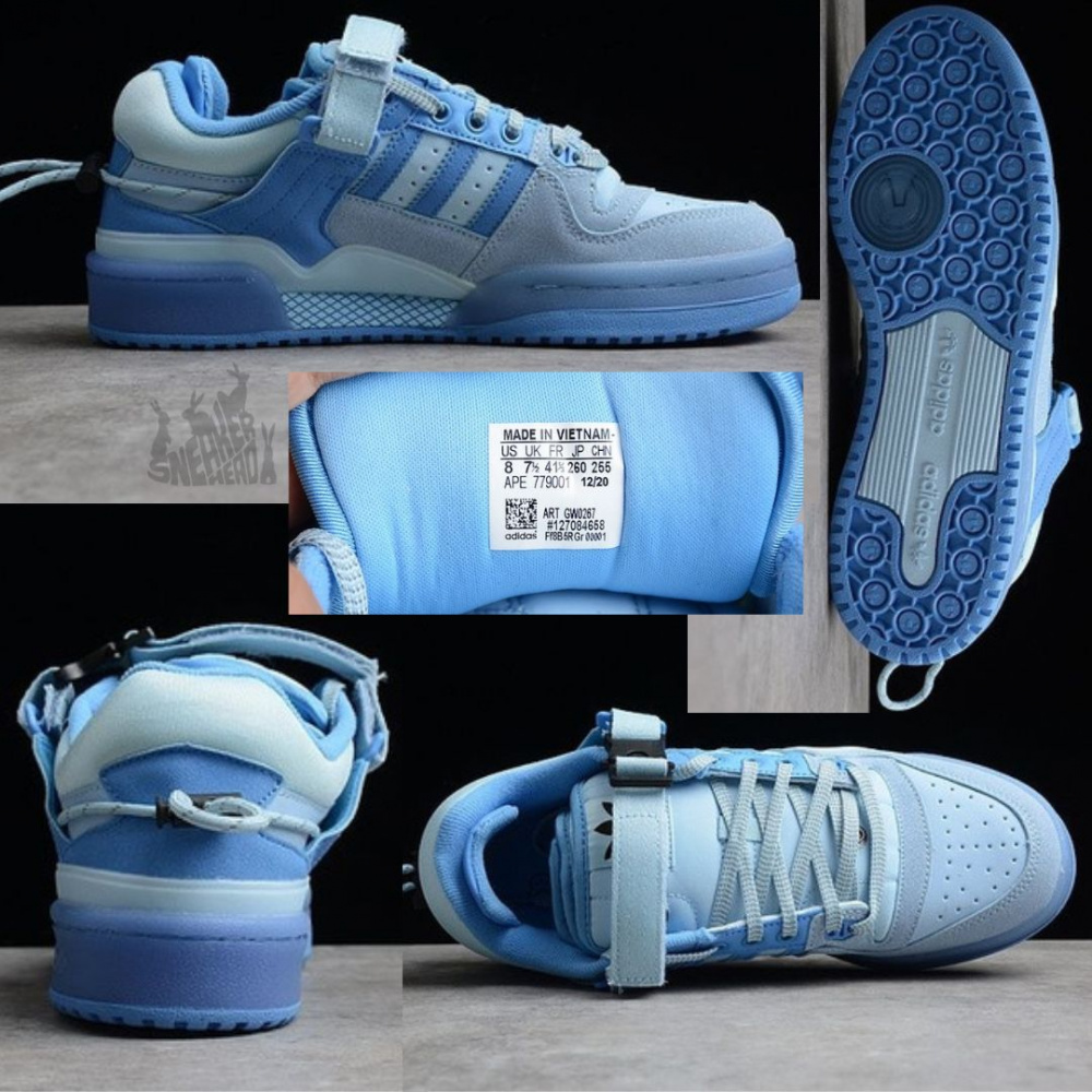 Tênis Bad Bunny x Adidas Forum Buckle Low 'Blue Tint' - Bunny Sneakerhead