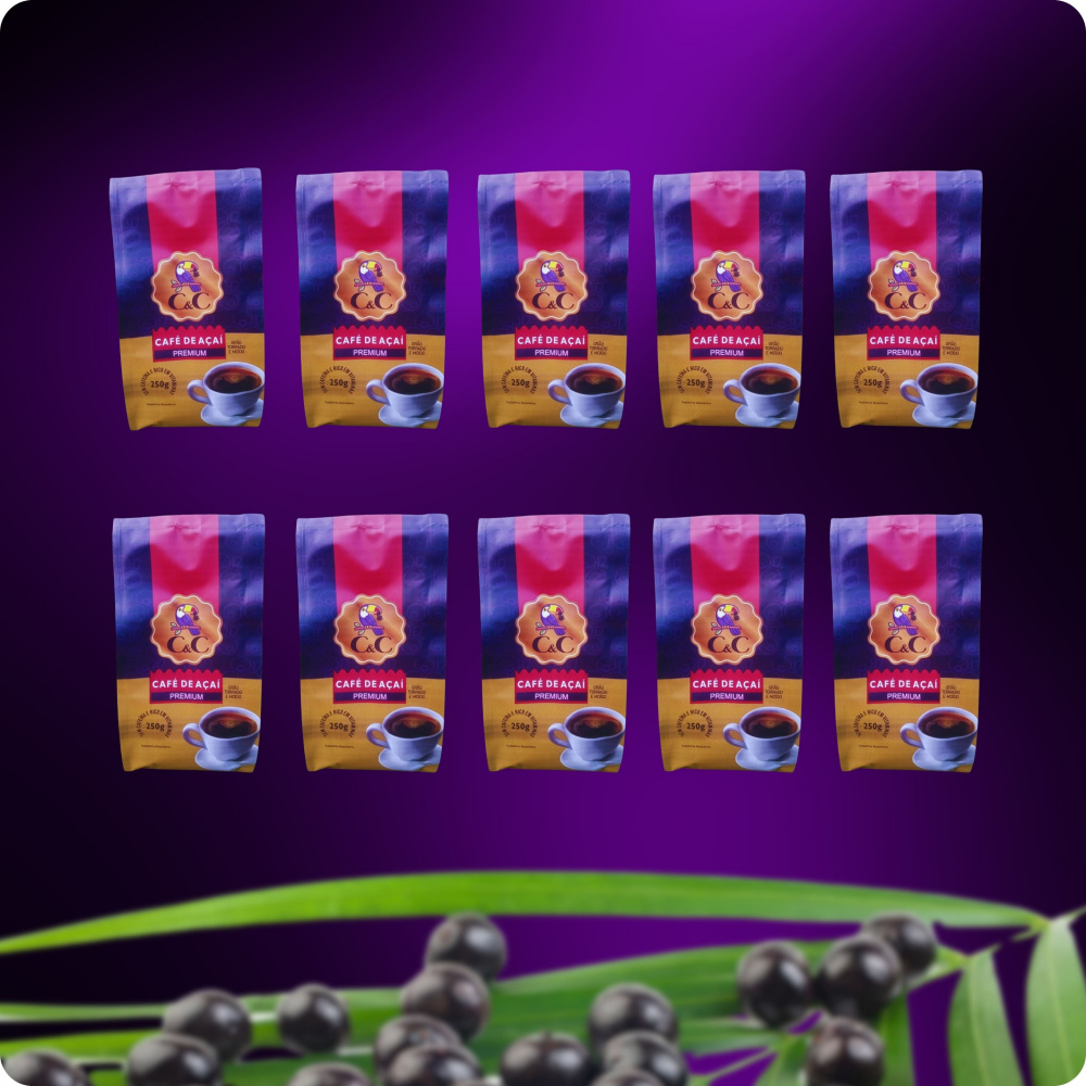 10 Pacotes de Café de Açaí com 250g - Café de Açaí C&C
