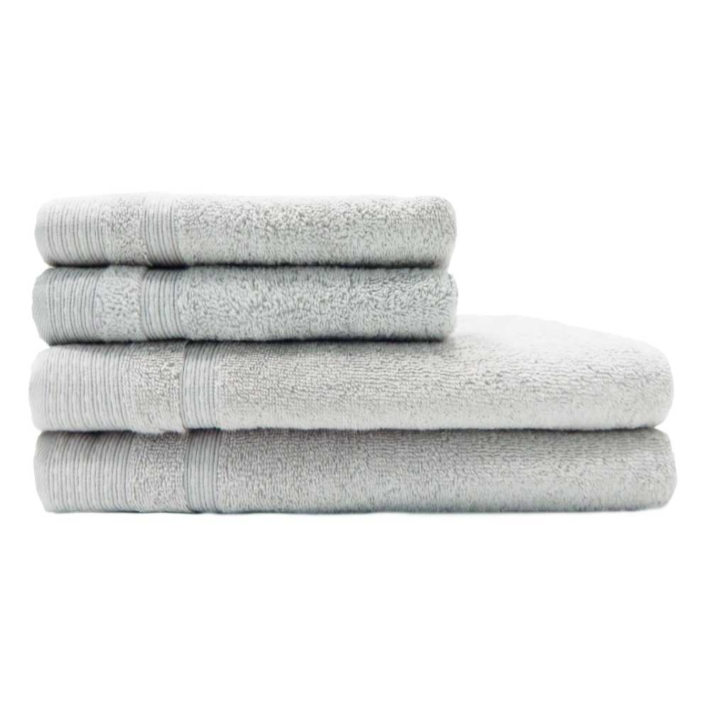 Jogo De Banho 4 Peças 500g/M² Gigante 100% Algodão Branco/Prata - Callandra