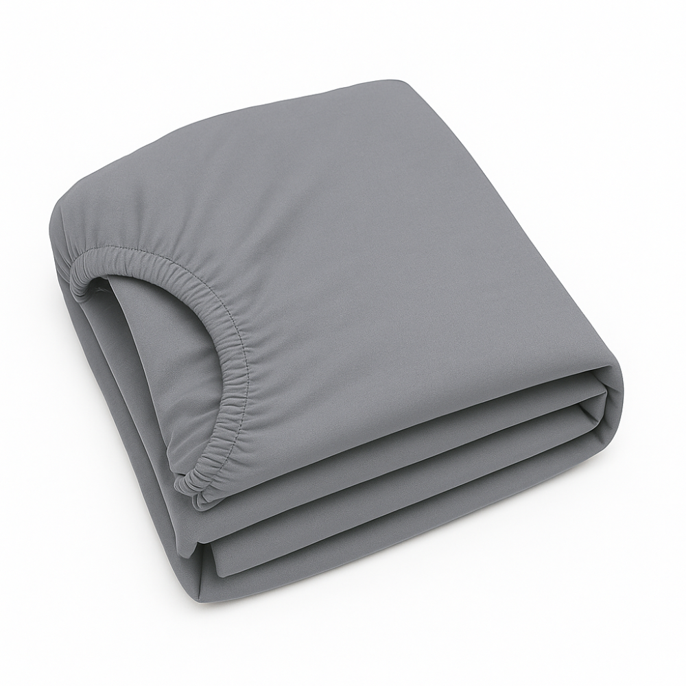 Lençol Casal 100% Algodão com Elástico 200 Fios - Cinza - Callandra