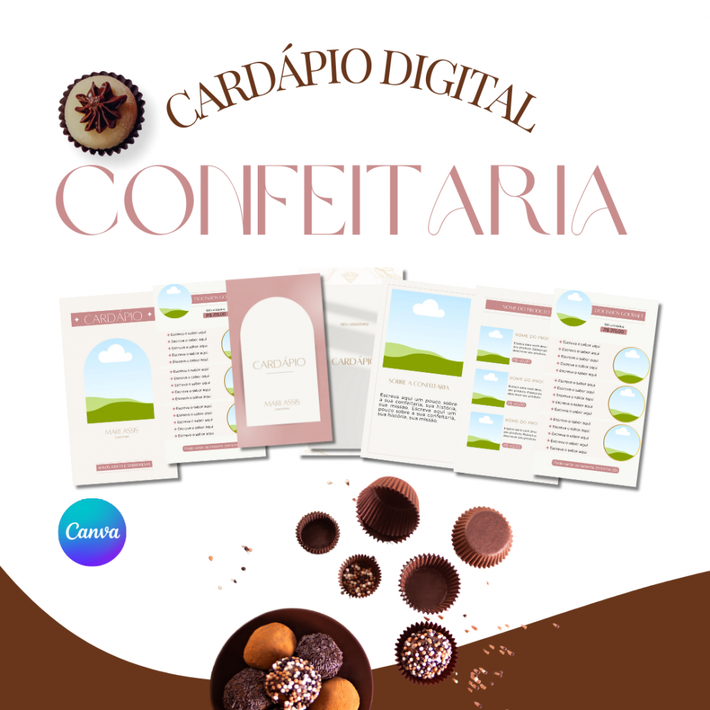 Cardápio Digital para Confeitaria - Lojinha da Empreendedora