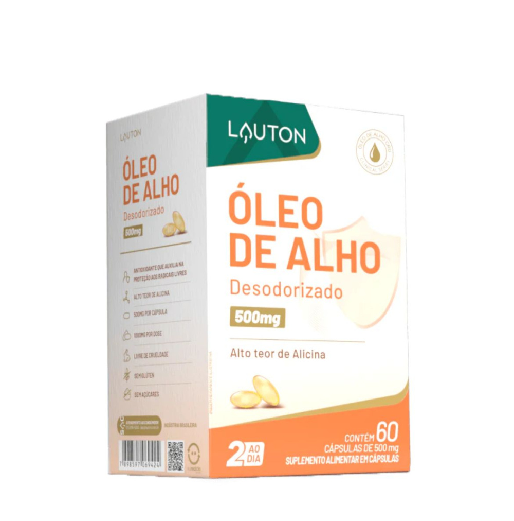 Óleo de Alho Cru 500mg - 60 Cápsulas - Cantinho Natural By jaisa