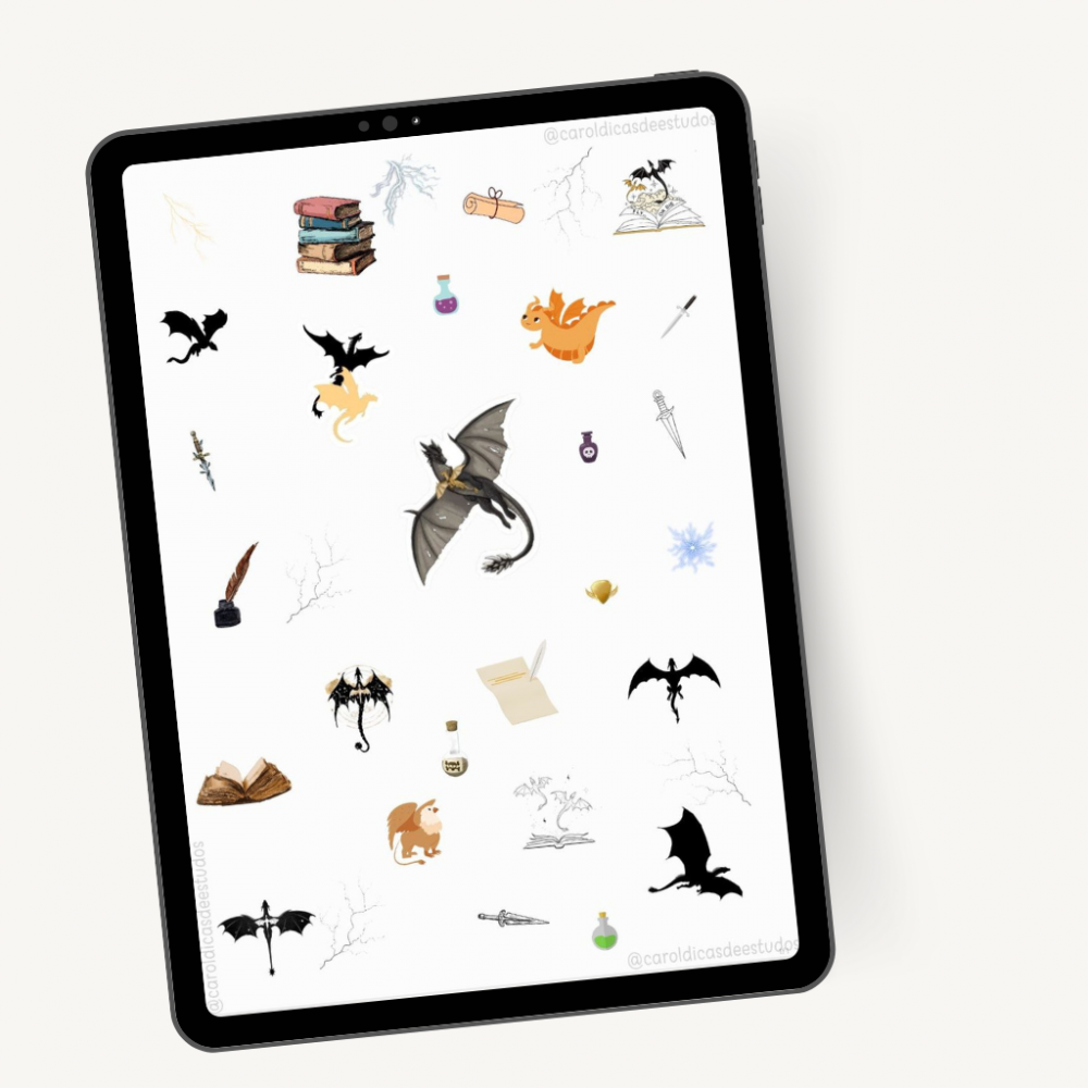 Stickers inspirados no livro - A quarta Asa - Carol Dicas de Estudos