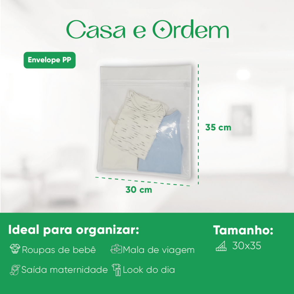 KIT 4 ENVELOPES - Envelope Organizador PP (30x35) - Casa e Ordem