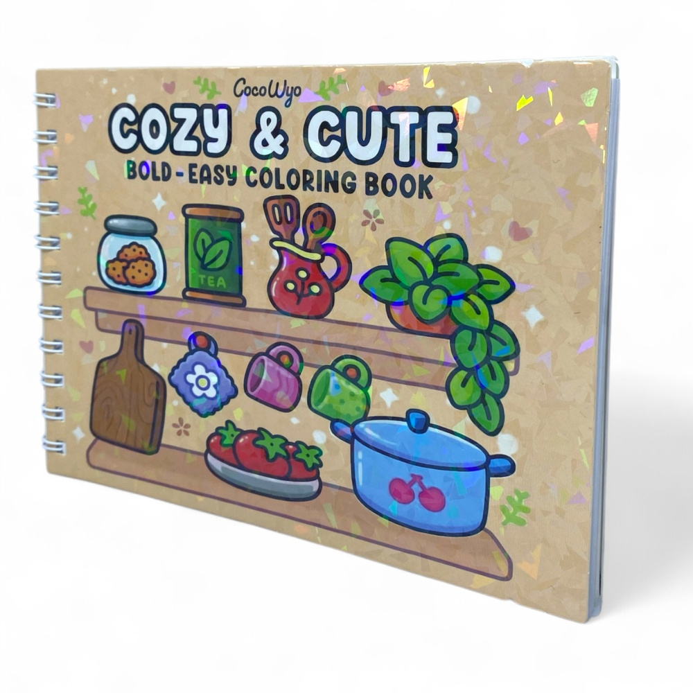 Livro de colorir antistress CocoWyo com capa holográfica Bege - Casa TT ...