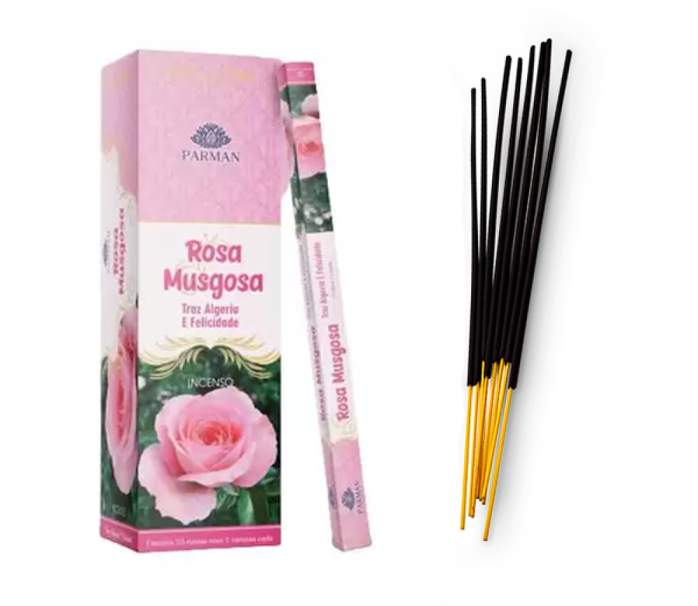 INCENSO VARETA ROSA MUSGOSA (PARMAN) - Casal do Dendê Artigos Religiosos