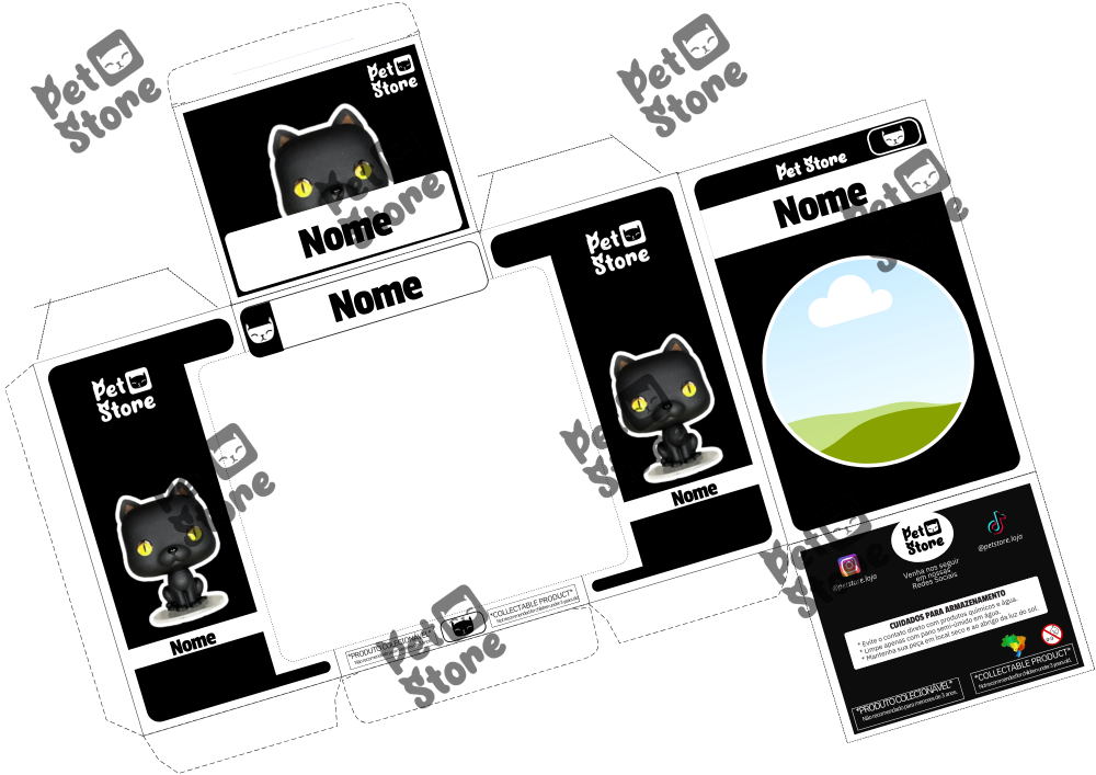 Modelo Digital Caixa Pop Pet Padrão - Pet Store Miniaturas