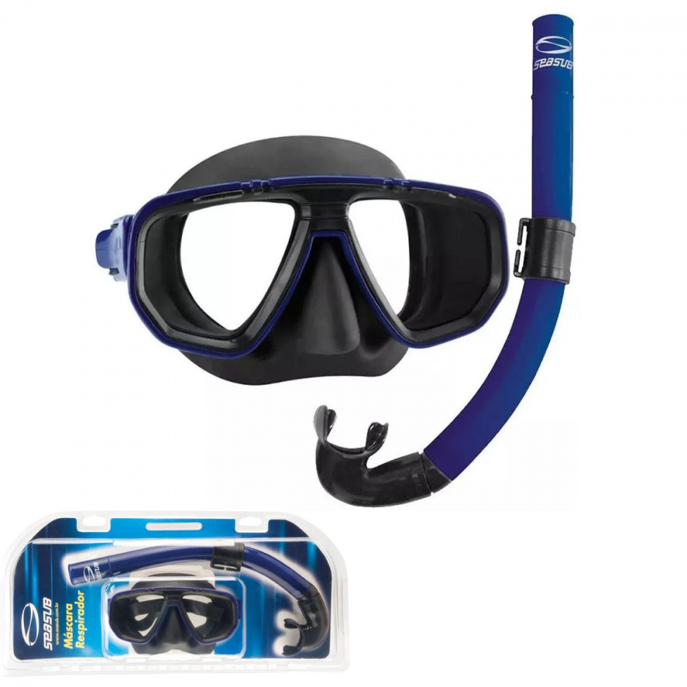 Kit de mergulho Mascara dua respirador snorkel seasub - C&C Sports Kit de mergulho Mascara dua respirador snorkel seasub - C&C Sports