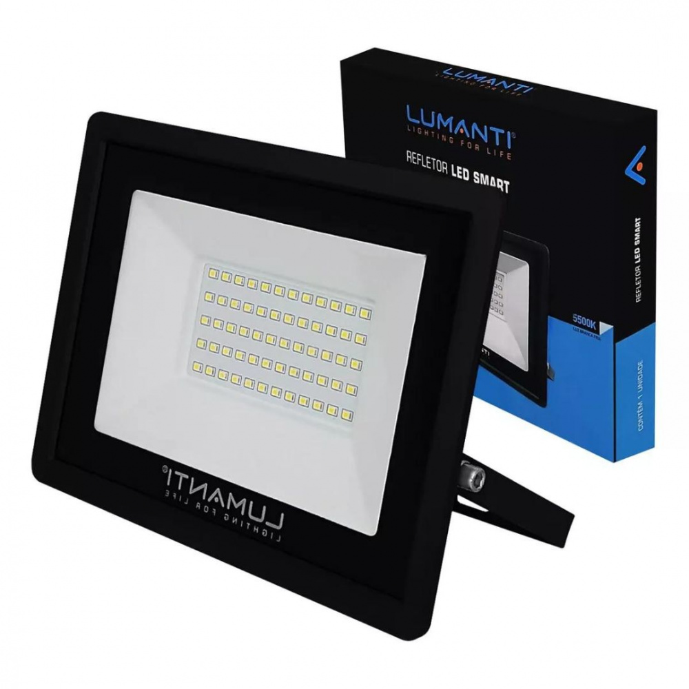Refletor LED SMART ECO Preto 5500K Bivolt IP66 LUMANTI 20W/30W/50W/100W/150W/200W/300W/400W/500W ...