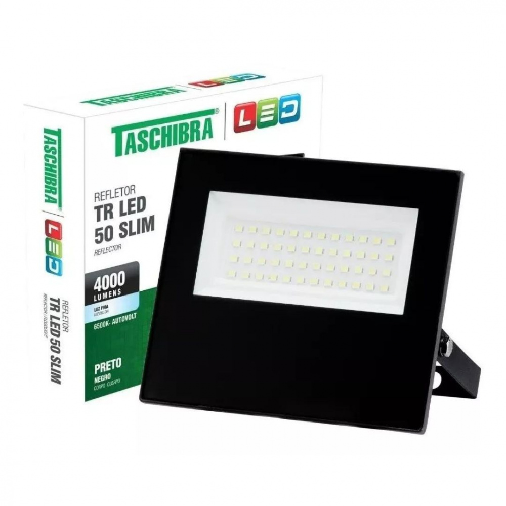 Refletor Preto Super LED 6500K IP65 Bivolt TASCHIBRA - Cerel Soluções ...