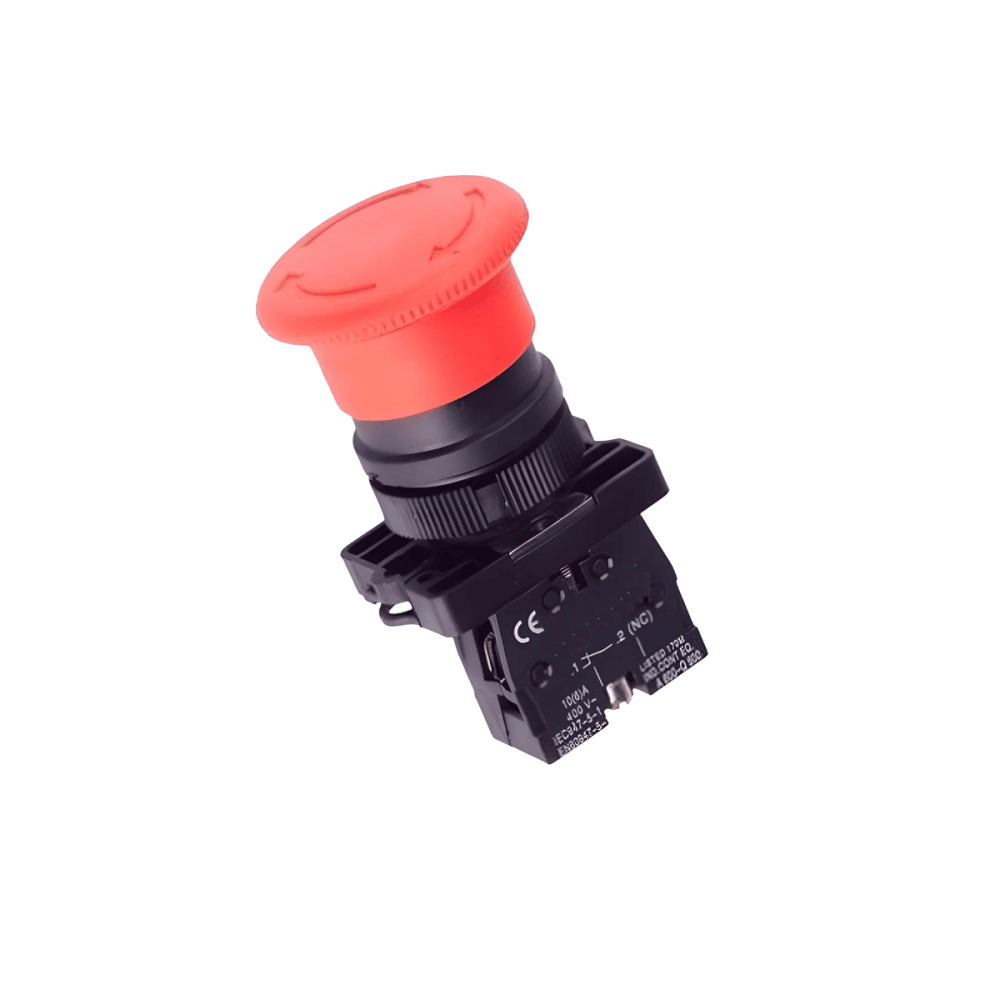 Botao Emergencia Gira Destrava Metalico Vermelho 1NF LAY5-BS542 - Cerne ...
