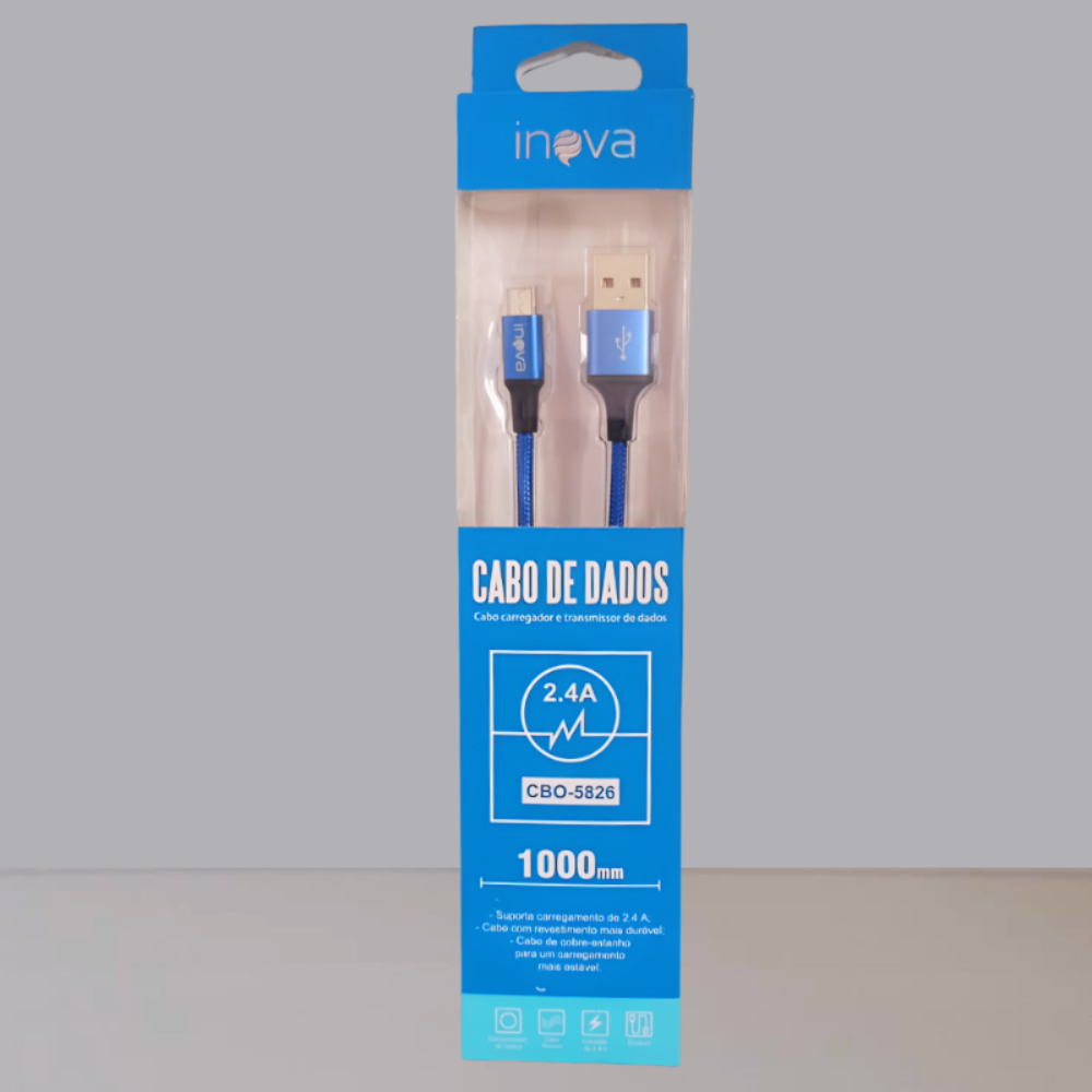 Cabo de dados V8 1 m USB CBO-5826 - Inova - CEJB LOJA