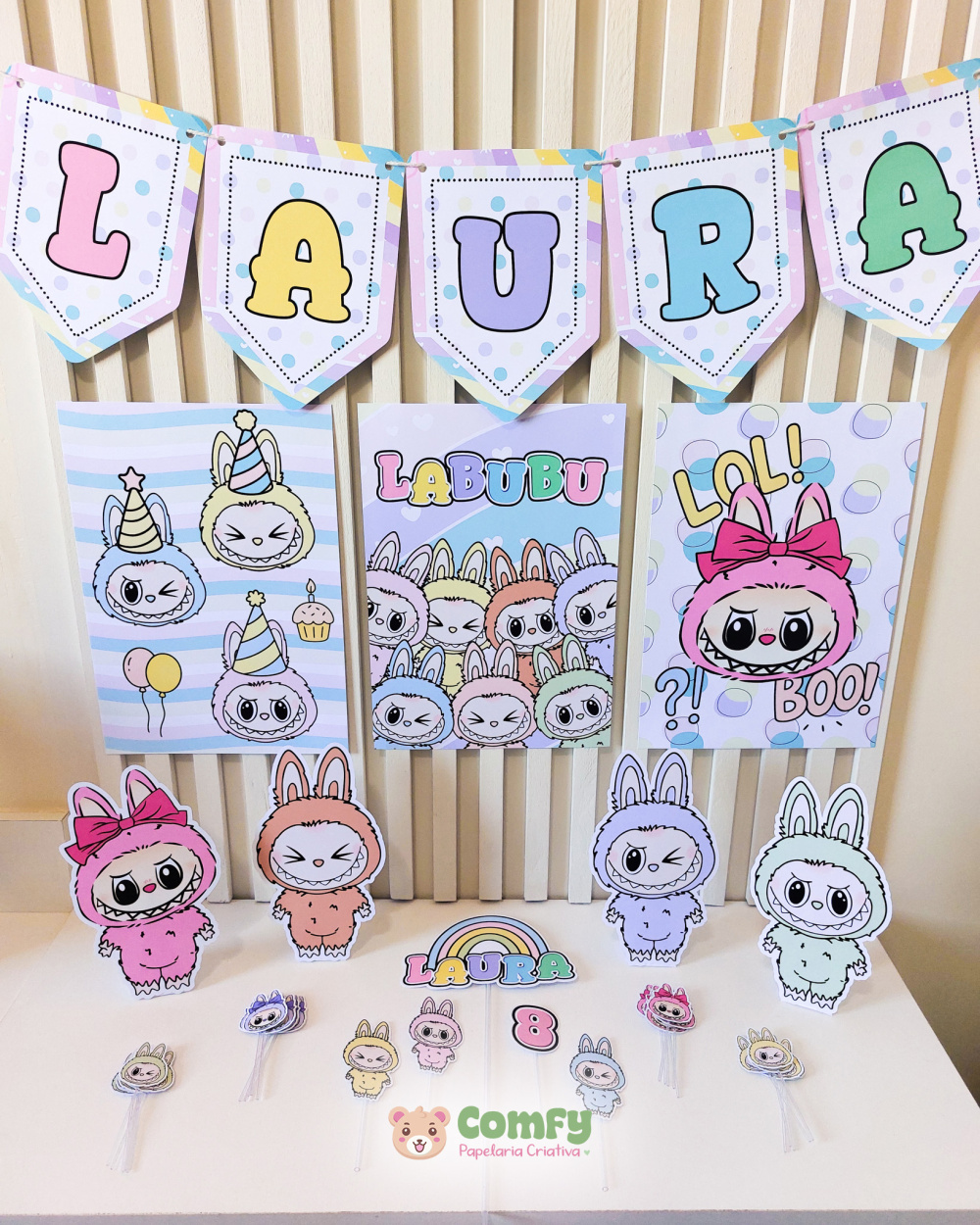 Kit Festa "É Só um Bolinho" Labubu - Comfy Papelaria Criativa