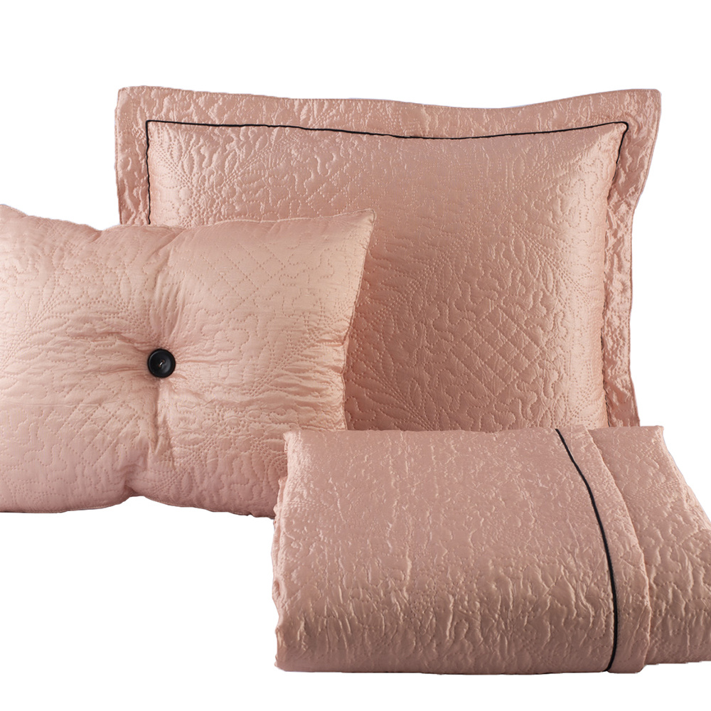 Kit Cobre Leito Alana Queen 7 Peças Salmão - Conforto e Casa