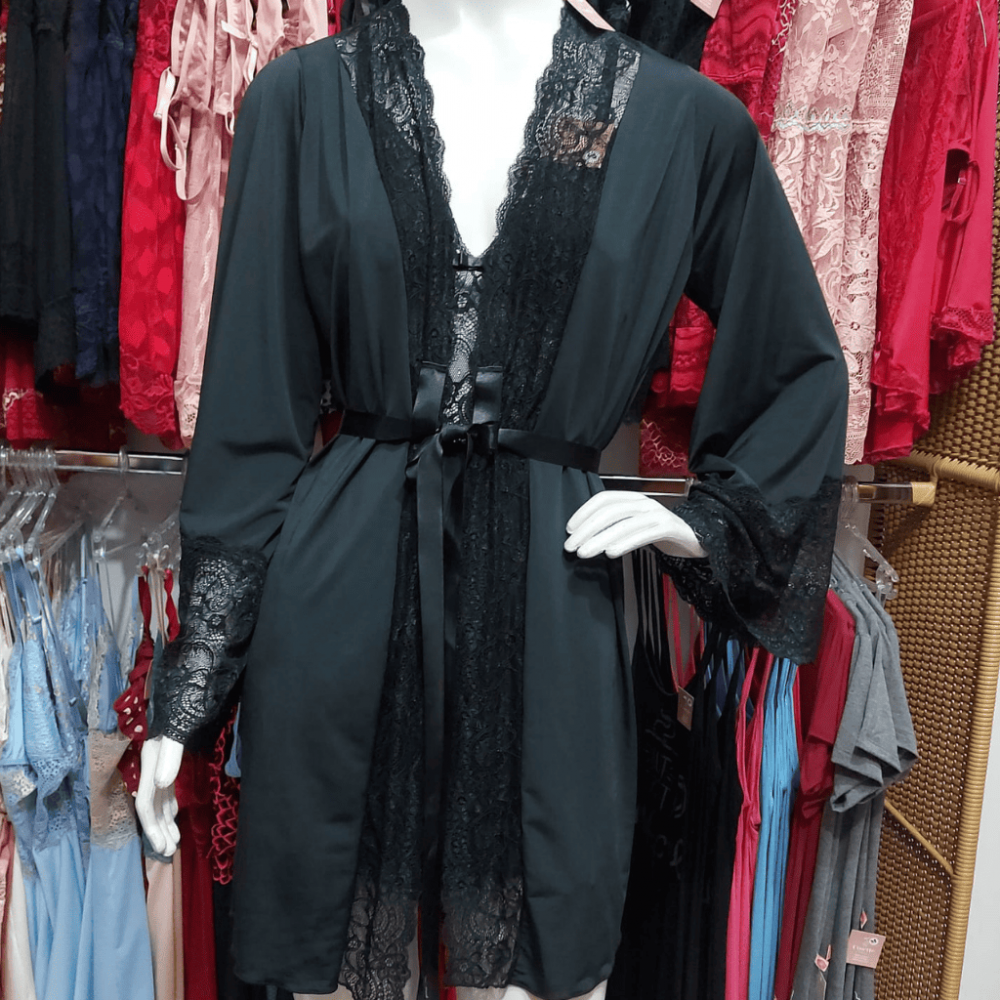 Robe Poema: Elegância em Ligalight com Detalhes em Renda - Cosette Moda ...