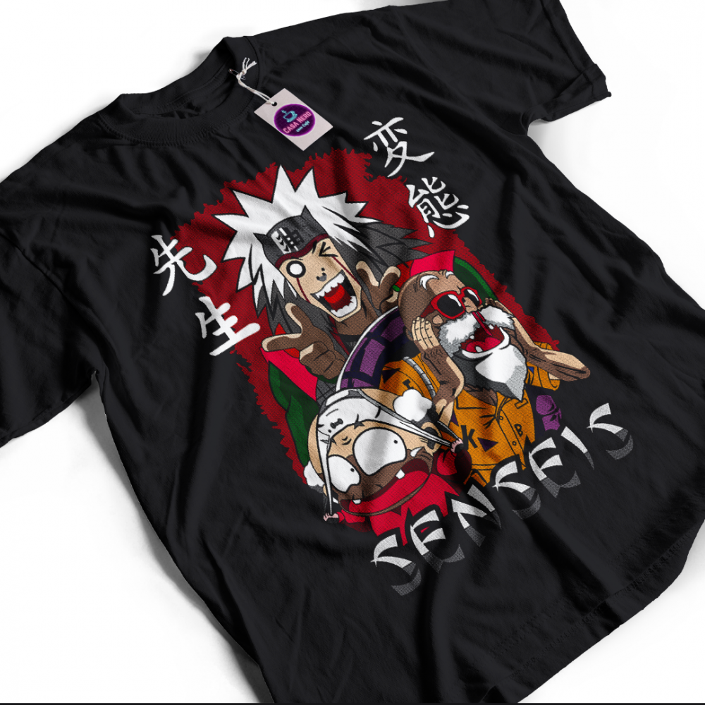 Camiseta T-Shirt Dragon Trio Sensei Animê - Casa Nerd com Café