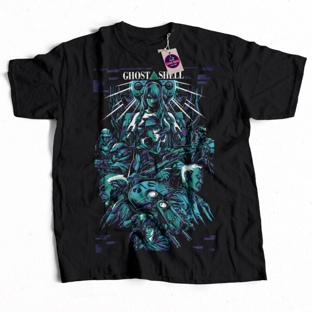 Camiseta T-Shirt Ghost In Future Cyberpunk Animê 2 - Casa Nerd com Café