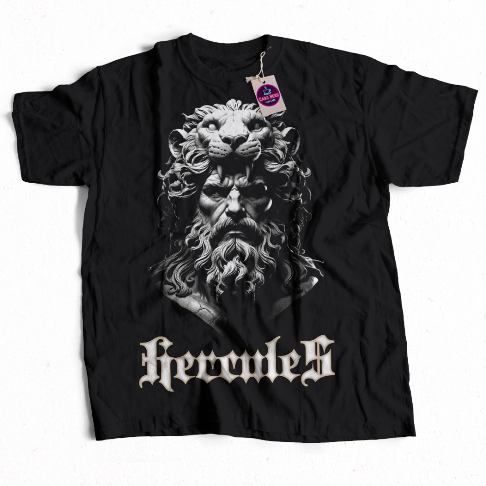 Camiseta T-Shirt Hércules Mitologia Grega - Casa Nerd com Café