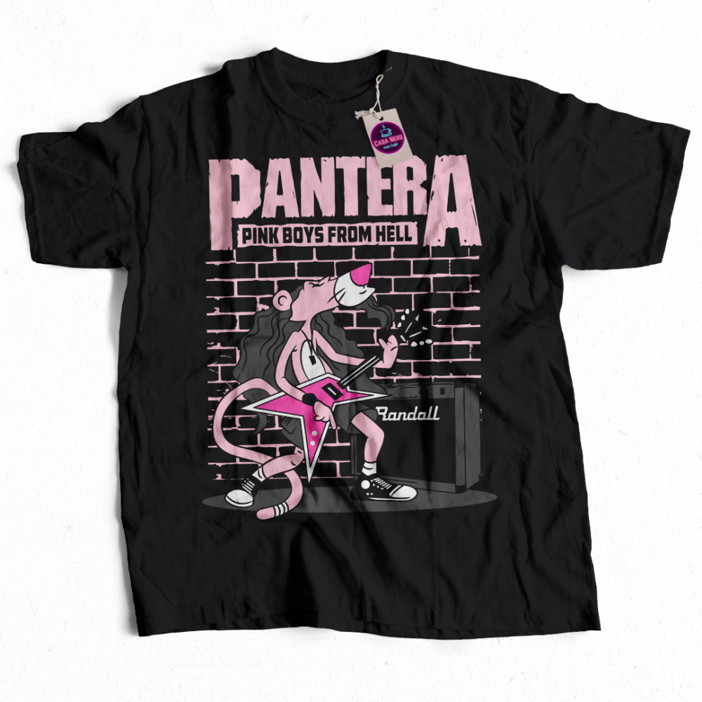 Camiseta T-Shirt Pantera Roqueira Desenho Animado Cartoon - Casa Nerd com Café