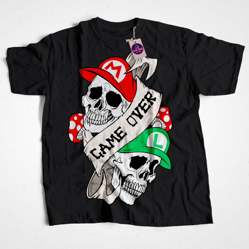 Camiseta T-Shirt Super Irmãos Encanadores Game Over Gamer - Casa Nerd ...