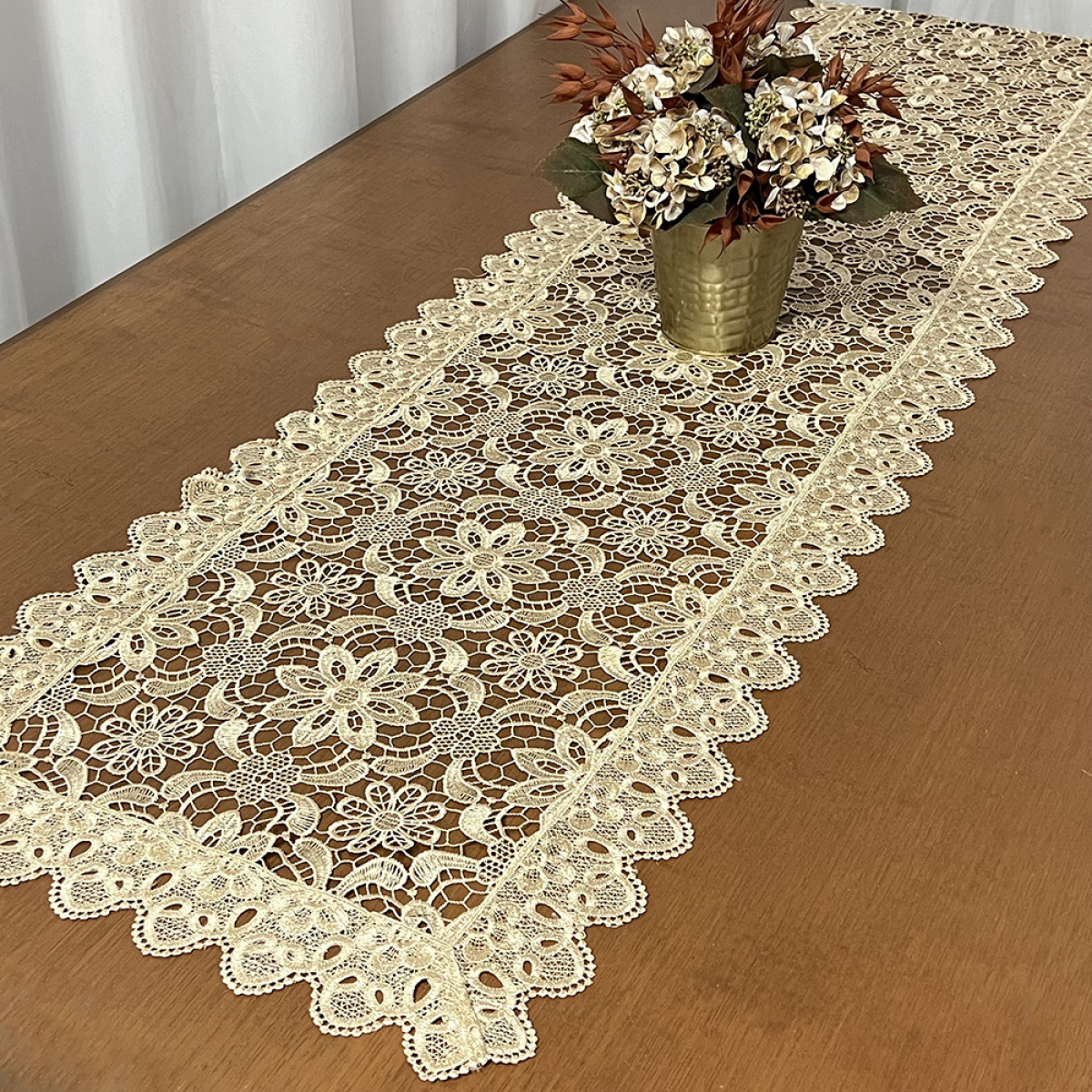 Caminho de Mesa 100% Guippir Sofisticado - Crochê Vitória