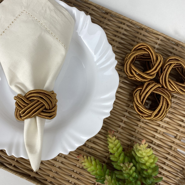 Kit Porta Guardanapo Argola Nó - Crochê Vitória