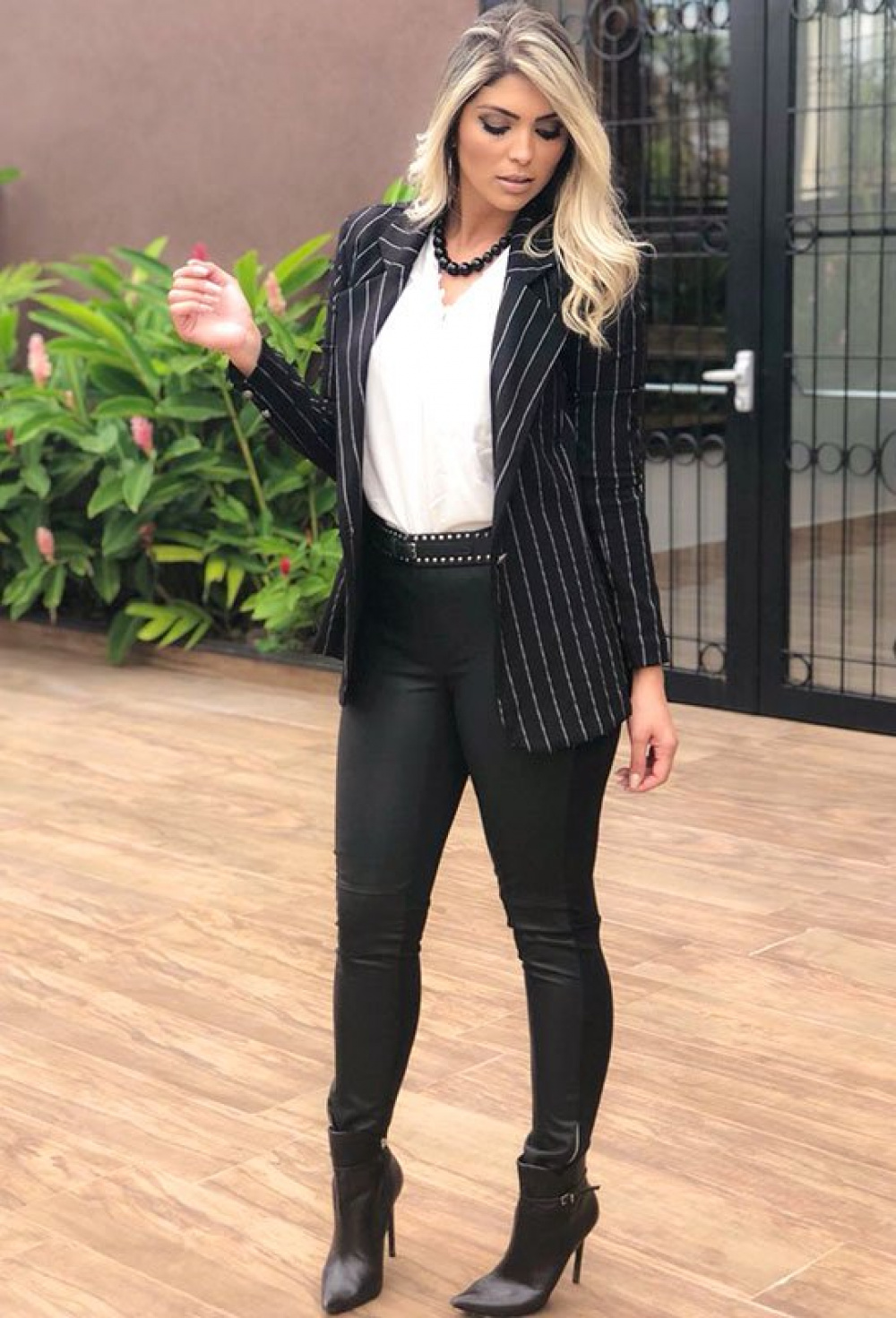 Blazer Listrado Alfaiataria Lapela - DALUKY