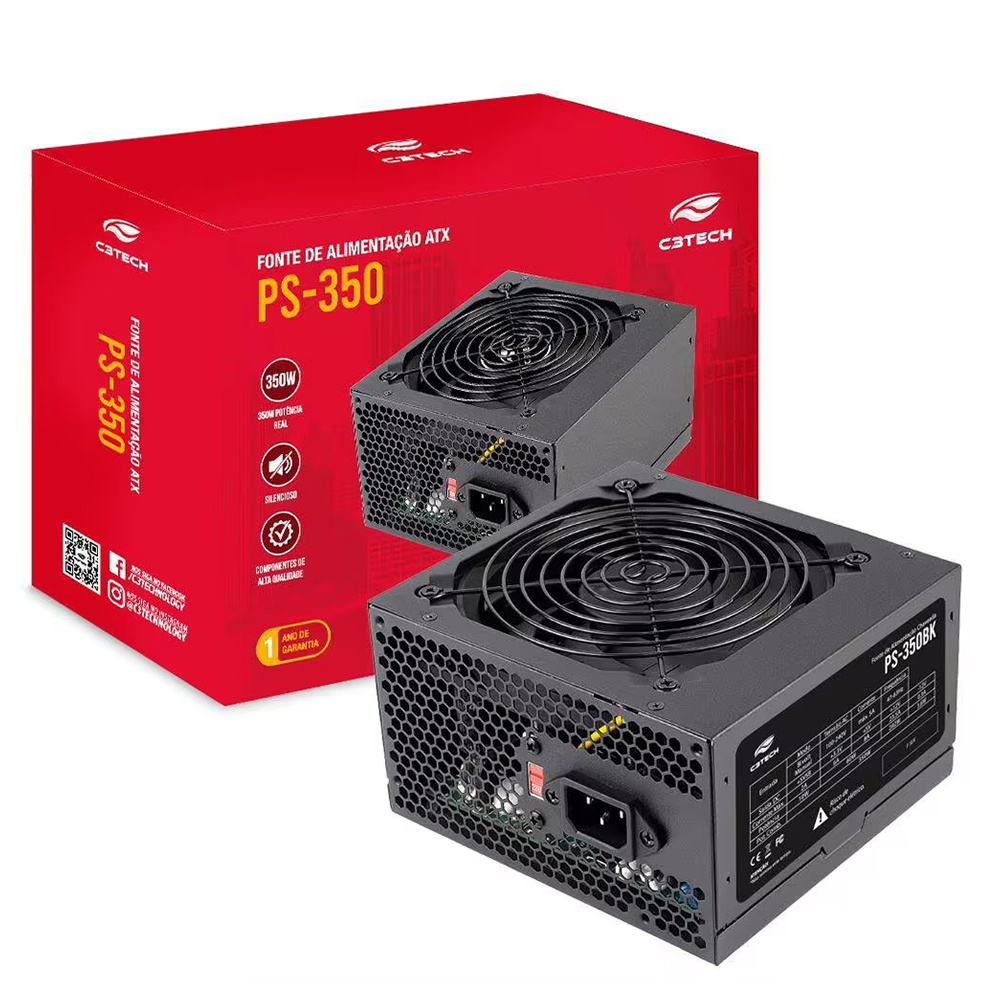 Fonte REAL 350W C3Tech - DCN INFORMÁTICA