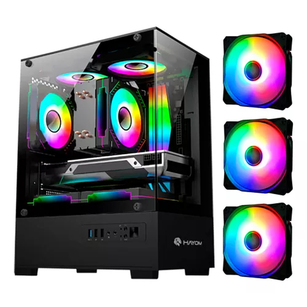 Gabinete Gamer Mini Tower Aquário Com 3 Fans Rgb - DCN INFORMÁTICA