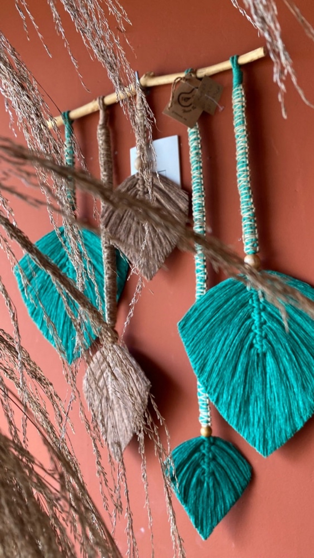 Painel Macramê Folhas 60x46 cm - Dcore