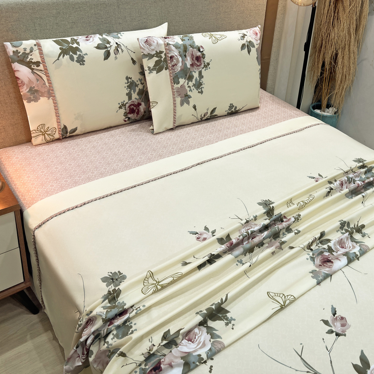 Jogo Cama Casal Percal 300 Fios Toque Macio Confort Print 04 Peças ...