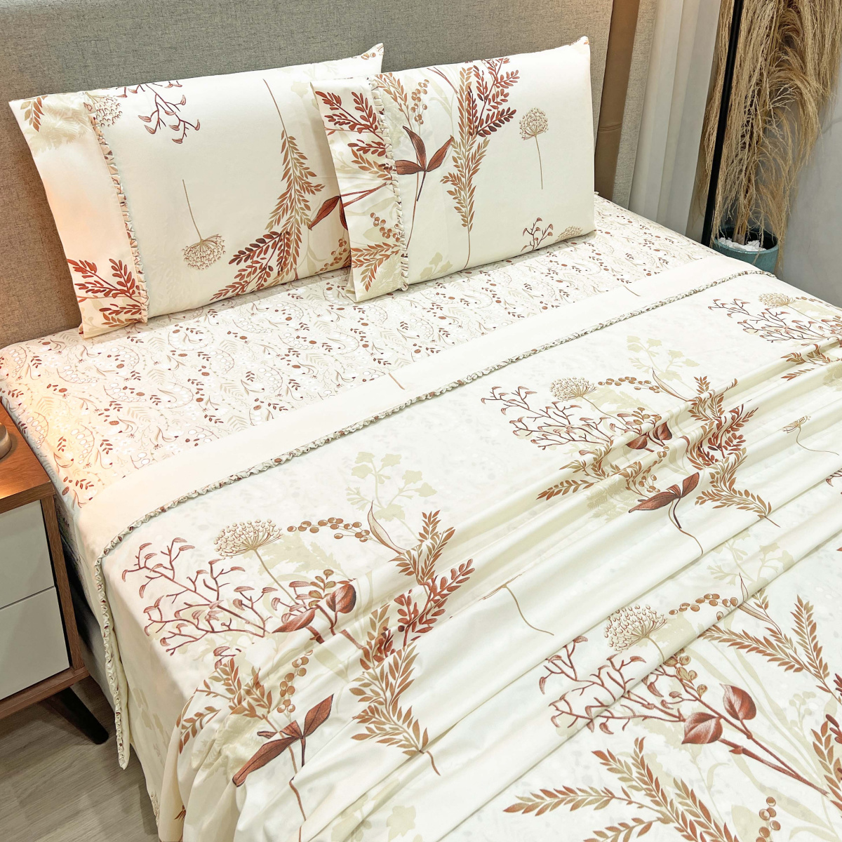 Jogo Cama King Percal 300 Fios Toque Macio Confort Print 04 Peças ...