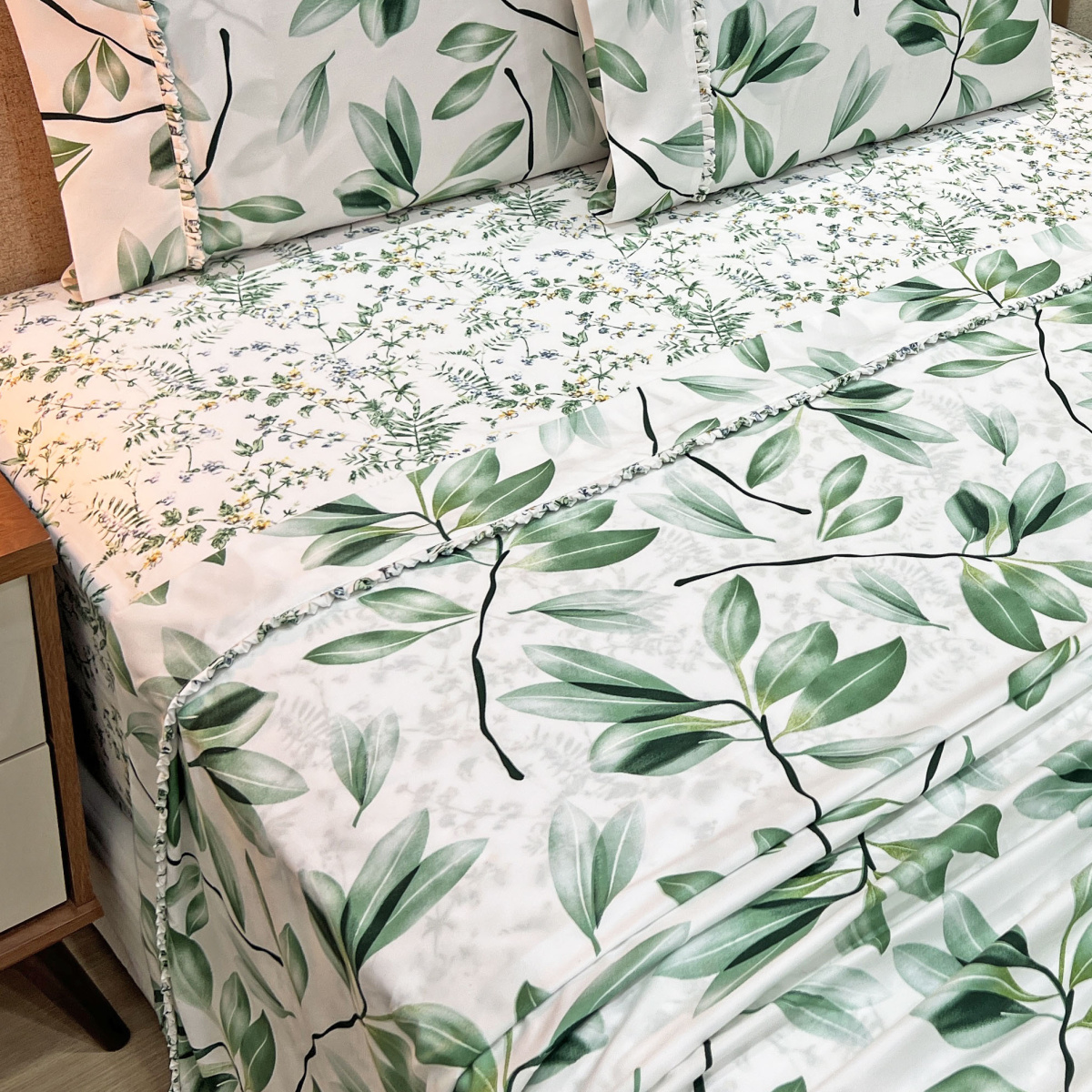 Jogo Cama King Percal 300 Fios Toque Macio Confort Print 04 Peças ...