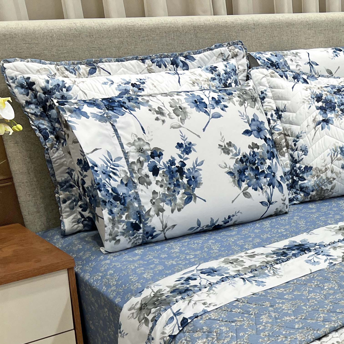 Kit Confort Print Percal 300 Fios Cobre Leito + Jogo de Cama King Dupla ...