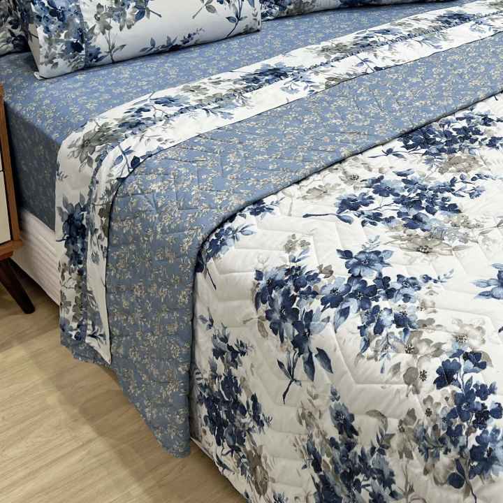 Kit Confort Print Percal 300 Fios Cobre Leito + Jogo de Cama King Dupla ...