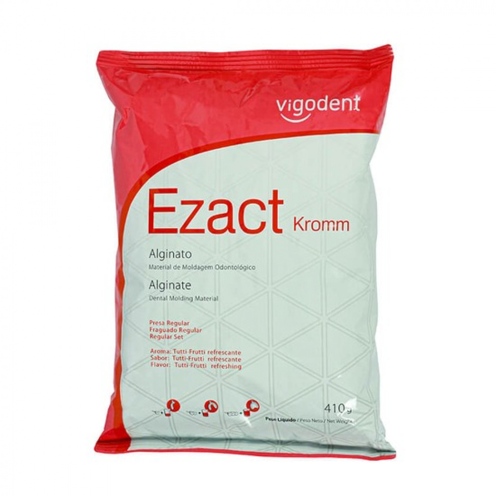 Alginato Ezact Kromm - Vigodent com 410g dental legal - Dental Legal