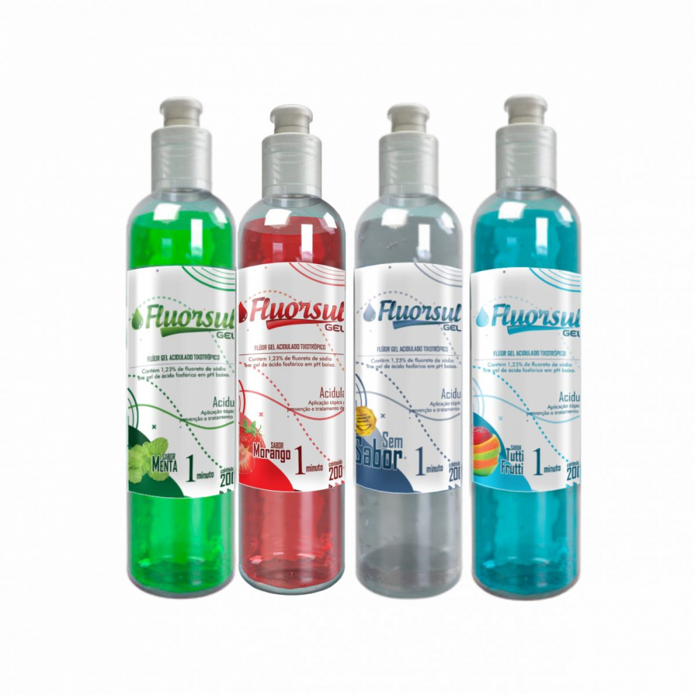 Fluorsul fluor Gel Acidulado 200ml - Iodontosul, com 200ml. - Dental Legal