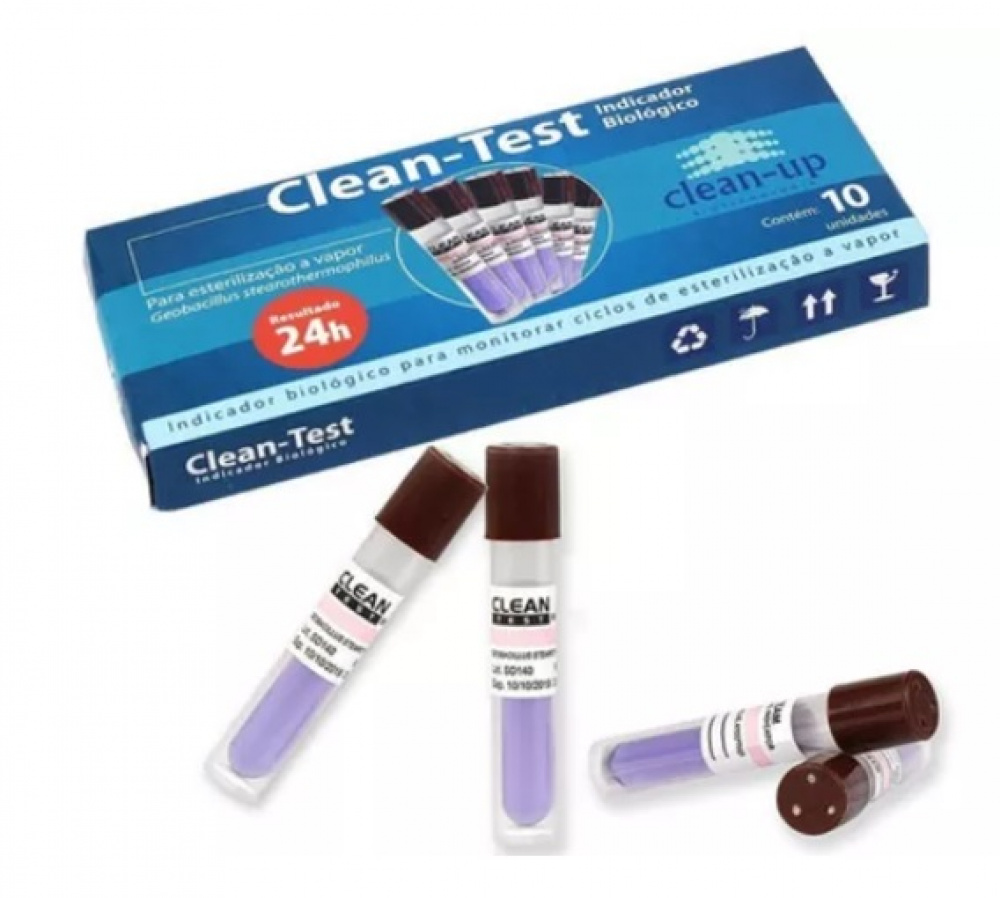 Indicador Biológico Clean Test 24horas 10 unid. - Clean Up - Dental Legal