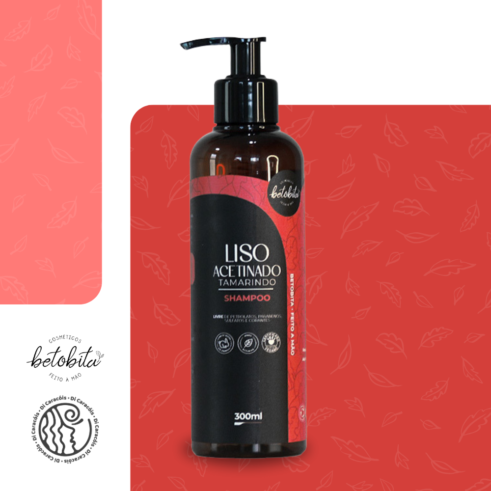 Shampoo Liso Acetinado (300ml) - DiCaracóis Cosméticos