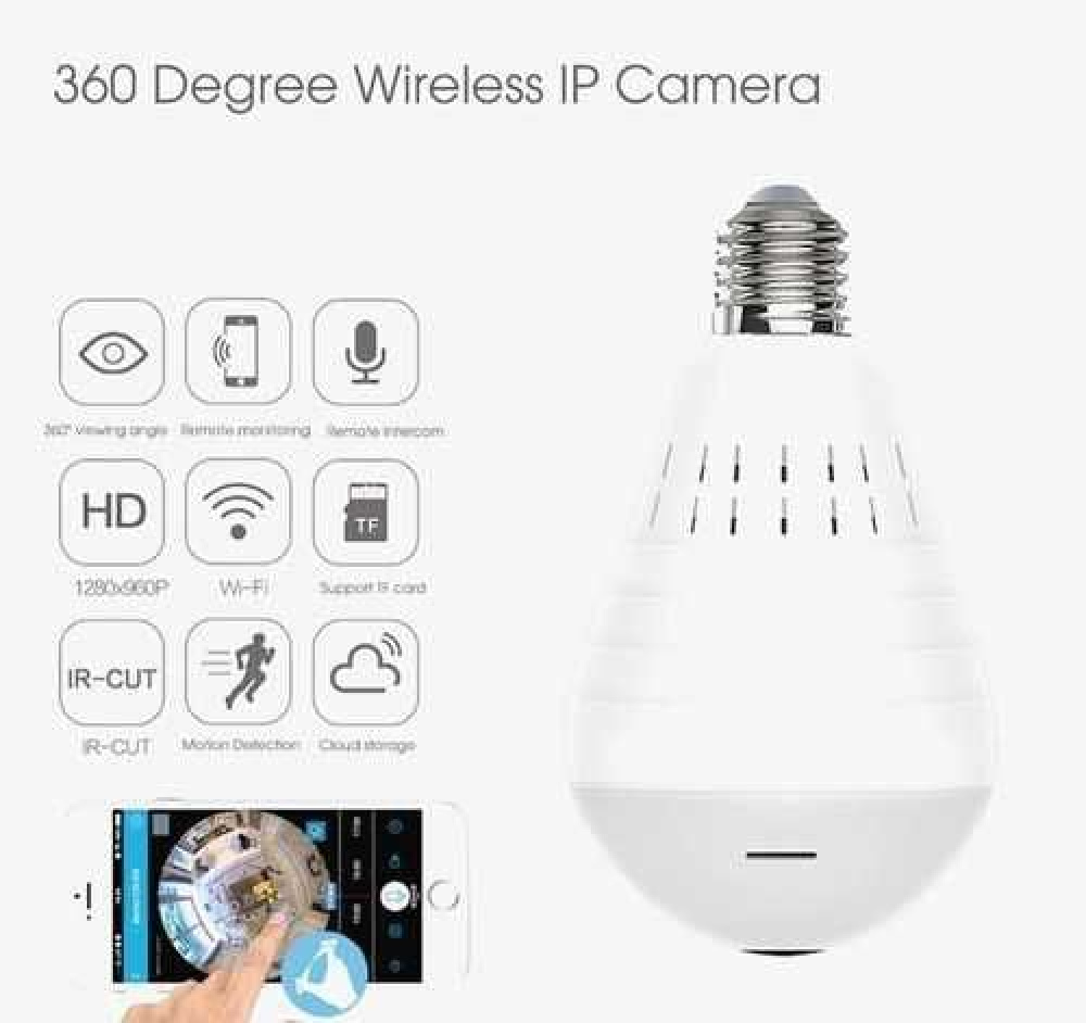 LAMPADA CÂMERA ESPIA IP WIFI 360 MICROFONE LED HD PANOROMICA - Dicasemgeral LAMPADA CÂMERA ESPIA IP WIFI 360 MICROFONE LED HD PANOROMICA - Dicasemgeral