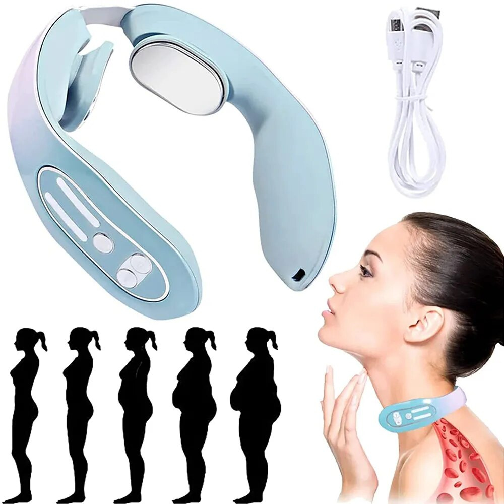 Massageador Cervical Com Tecnologia Ems Portátil Recarregável Usb Diferentíssima