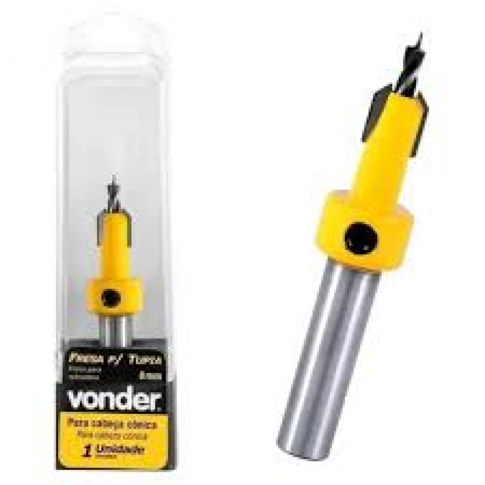 Fresa Escariadora Metal Duro Cabeça Conica 10mm Vonder - Distak-Par
