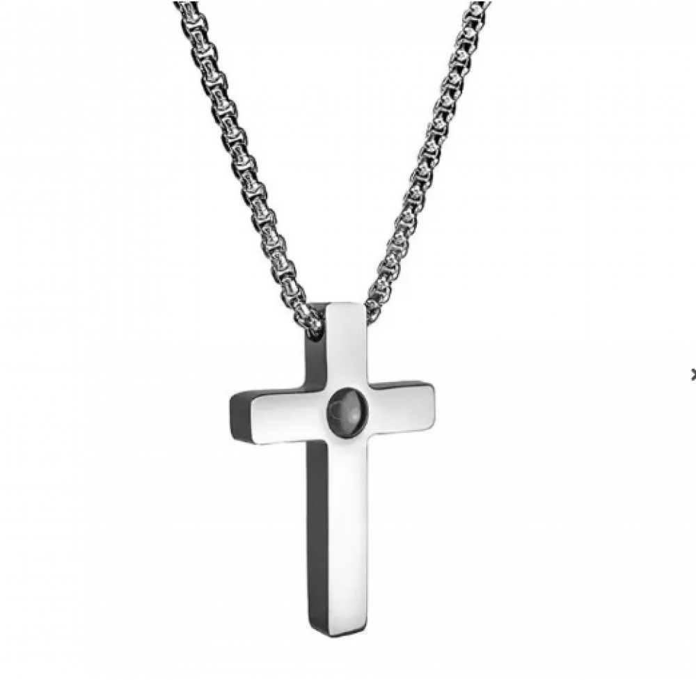 Colar Cruz Personalizado com Foto - Divinuss