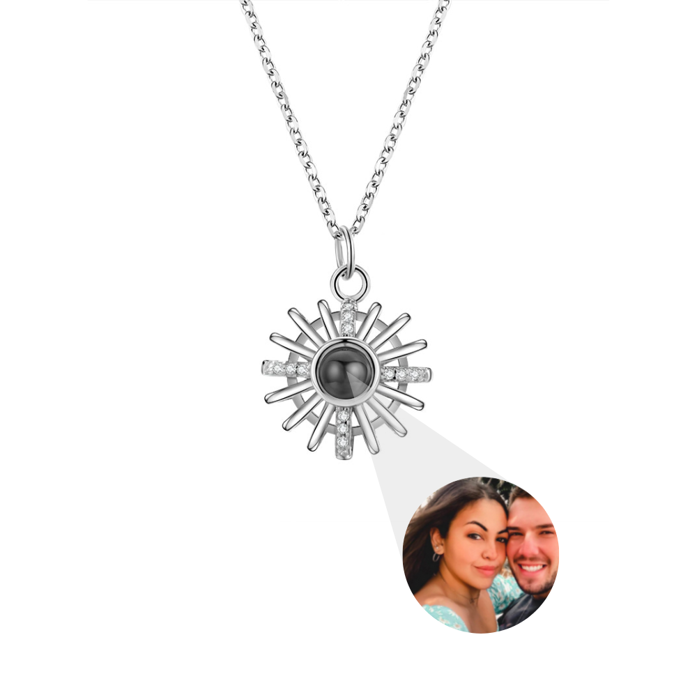 Colar Sun Prata 925 - Personalizado com Foto - Divinuss