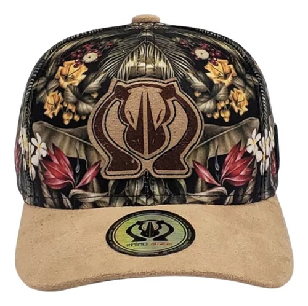 Boné Rhino Size Clássico Aba Curva Floral E Caramelo - DMIX