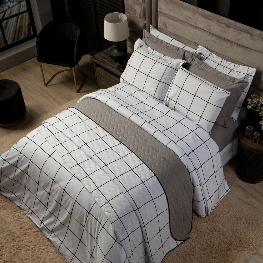 Capa de Edredom (Duvet) Dupla Face Percal 200 Fios 100% Algodão Queen ...