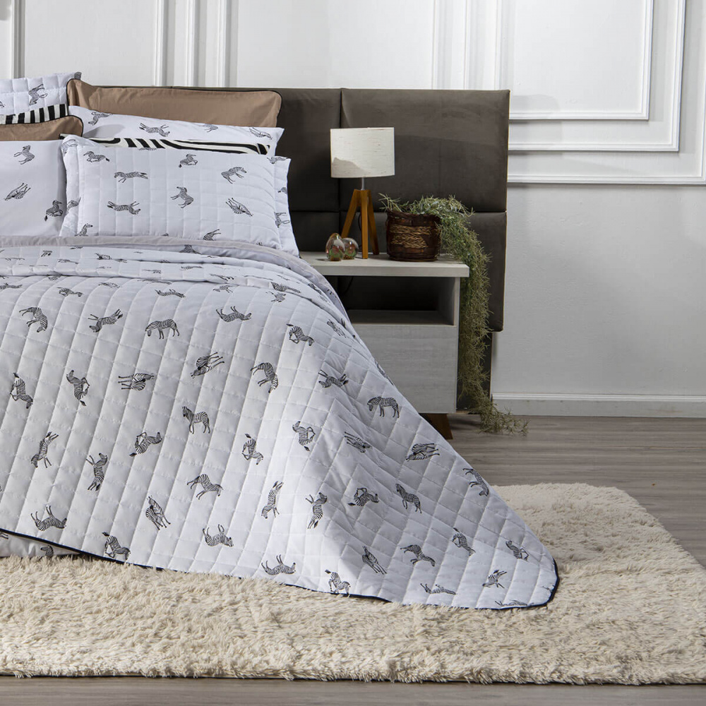 Edredom Dupla face Percal 180 Fios Algodão Classic Queen Dupla Face ...