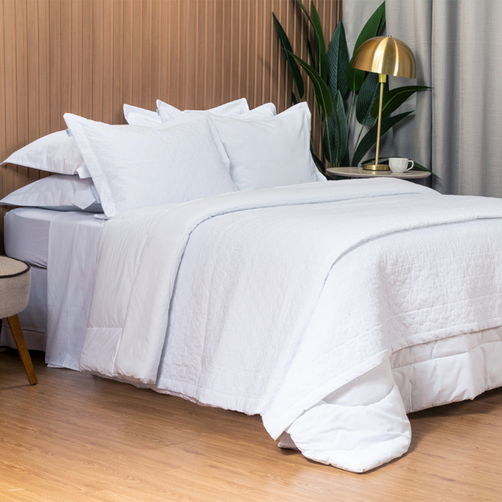 Edredom Percal 200 fios 100% Algodão Solteiro Dupla Face TLJ Liso ...