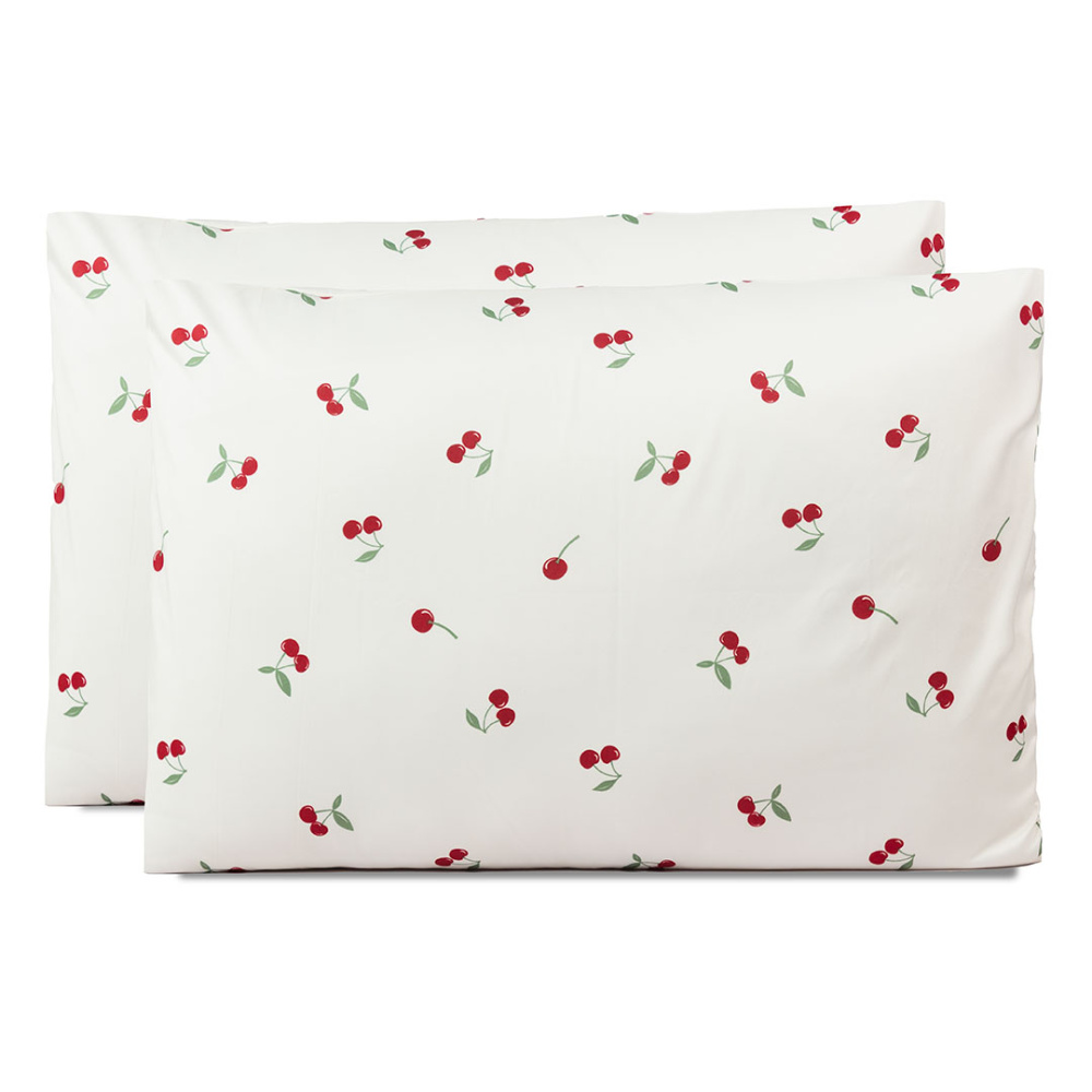 Par de Fronha 200 Fios Jazz Estampado Cereja - Marina - Marina Enxovais