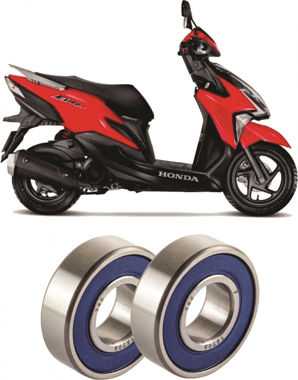 Rolamento Roda Dianteira Honda Elite 125 V - DP Motoparts
